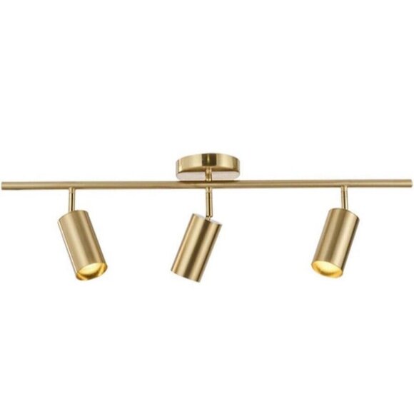KCO Lighting | Other | Kco Lighting Adjustable Track Lighting Fixture Brushed Brass 3light Gold ...